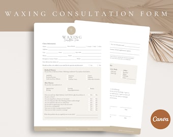 Brow Wax Client Form, Waxing Consent Form, Esthetician Wax Form ...