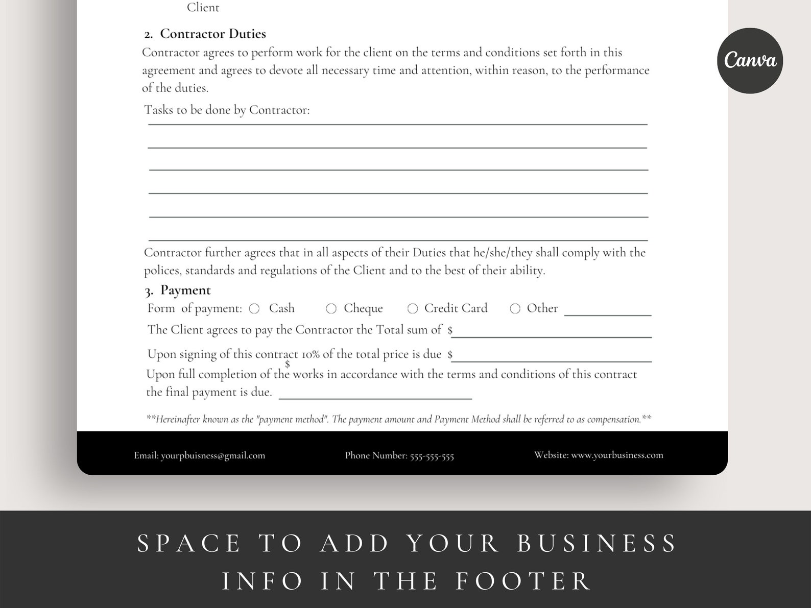 Professional Contractor Contract Template,general Contractor Agreement ...