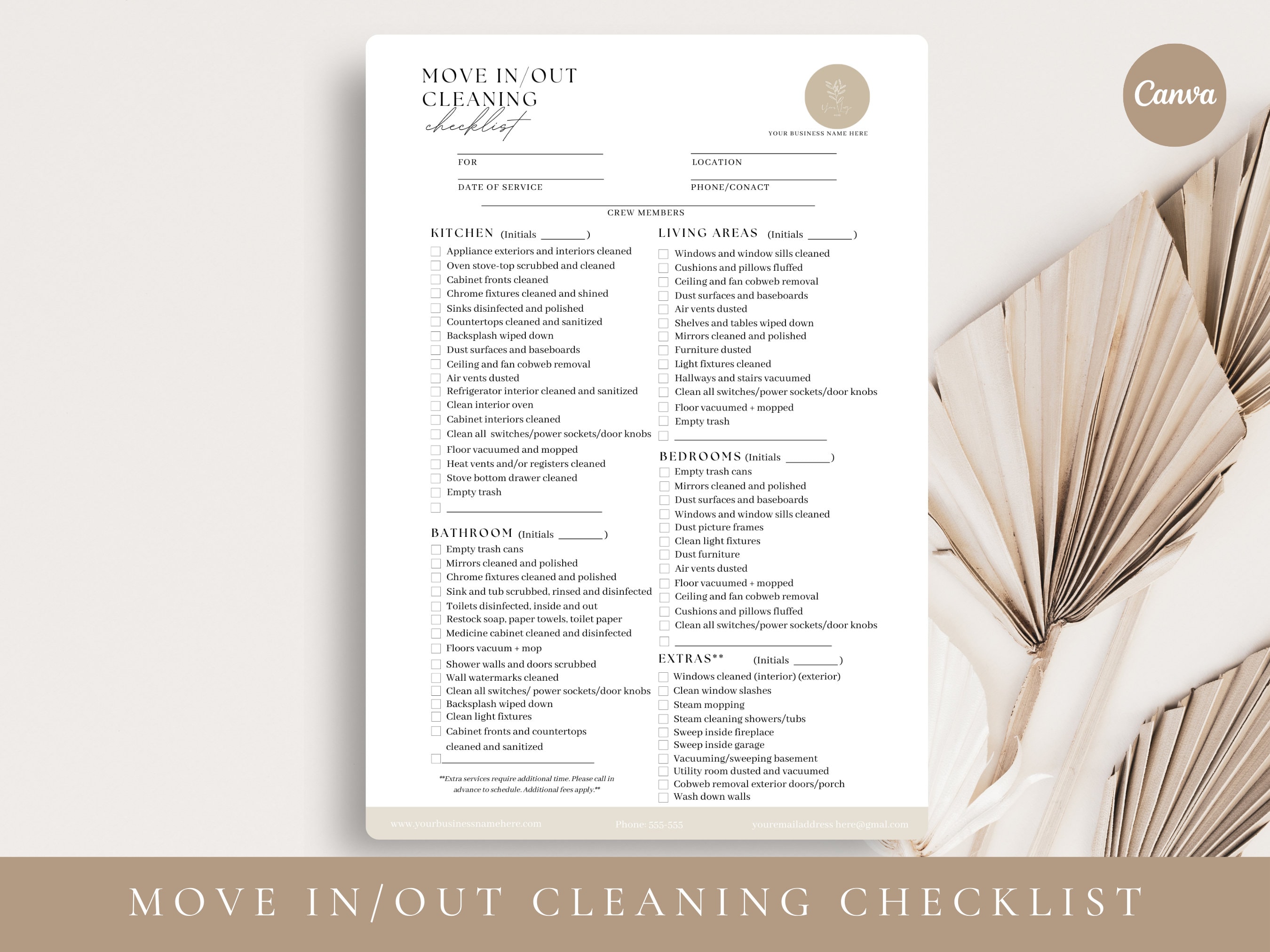 Professional Move In/out Cleaning Checklist,editable House Moving Cleaning Template,cleaning ...