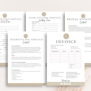 Editable Hair Styling Contract Template,wedding Salon Services ...