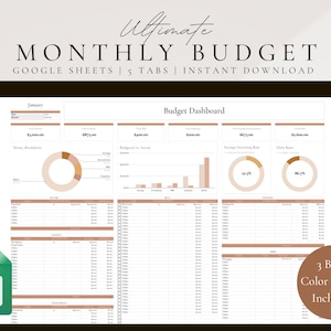 Ultimate Monthly Budget Spreadsheet Template for Google Sheets ...