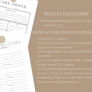 Editable Wedding Cake Contract Template,wedding Cake Order,catering ...