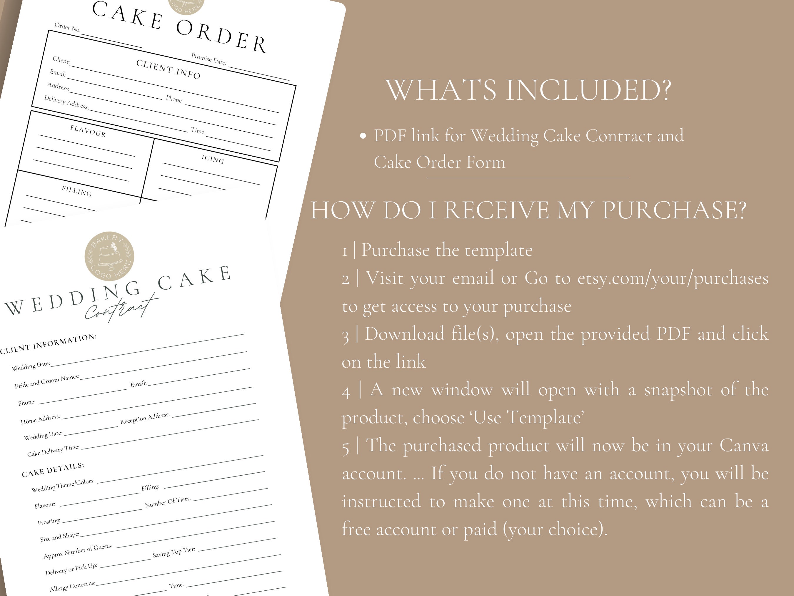 Editable Wedding Cake Contract Templatewedding Cake - Etsy UK