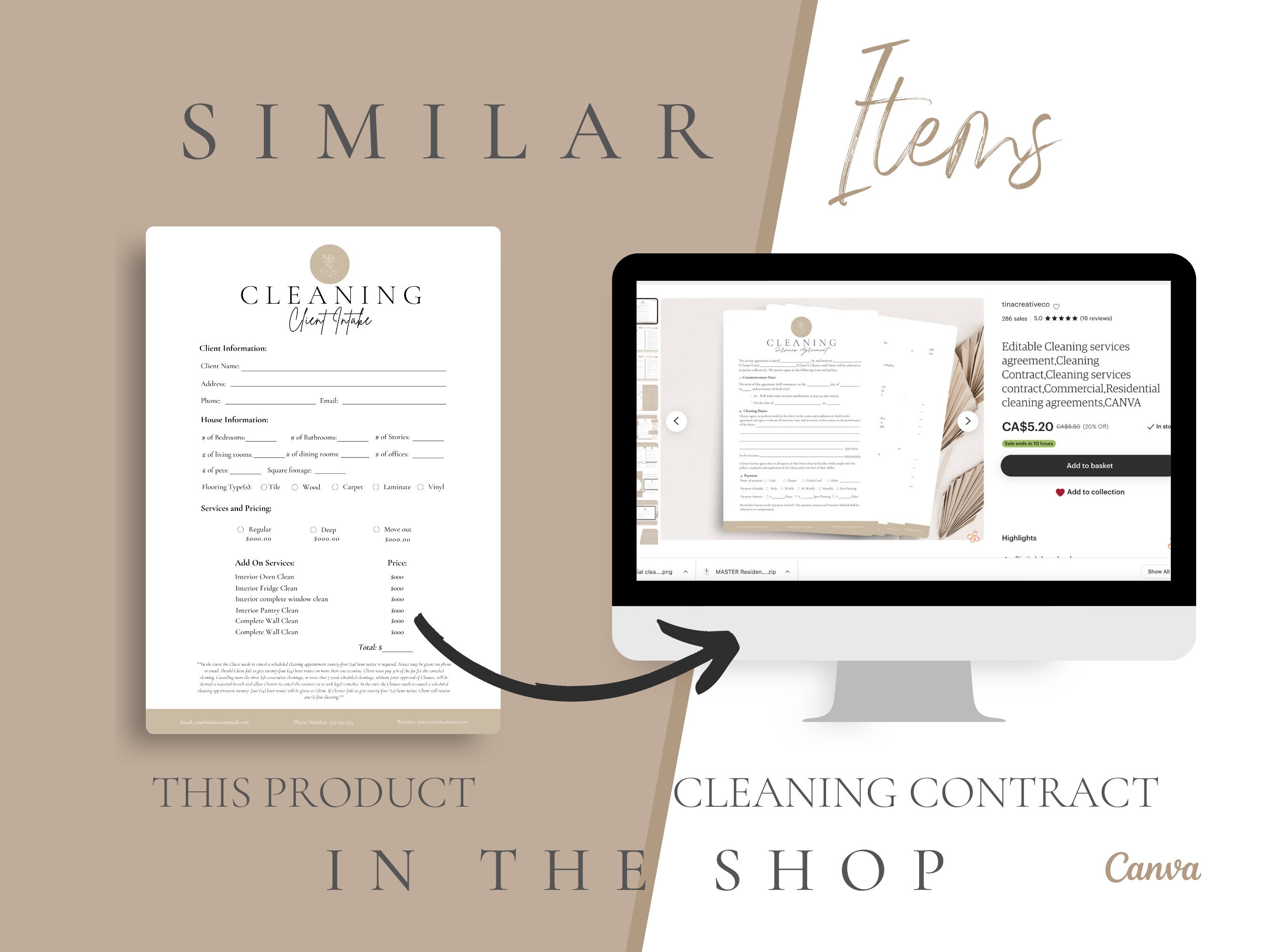 Professional Residential Cleaning Service Client Intake Form,editable ...