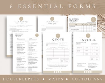 Editable Cleaning Service Contract Template: Maid & Janitor Forms (CANVA) - Etsy