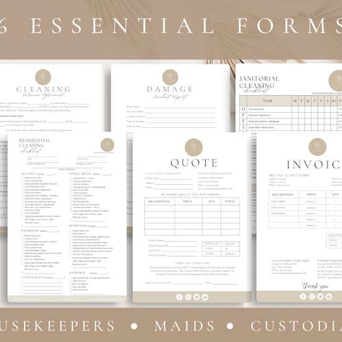 EDITABLE Cleaning Service Contract Bundle Maid Forms - Etsy