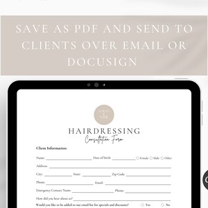 Professional Hair Stylist Client Forms, Consent for Hair Coloring ...