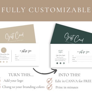 Editable Gift Certificate Template,gift Certificate Template,modern ...