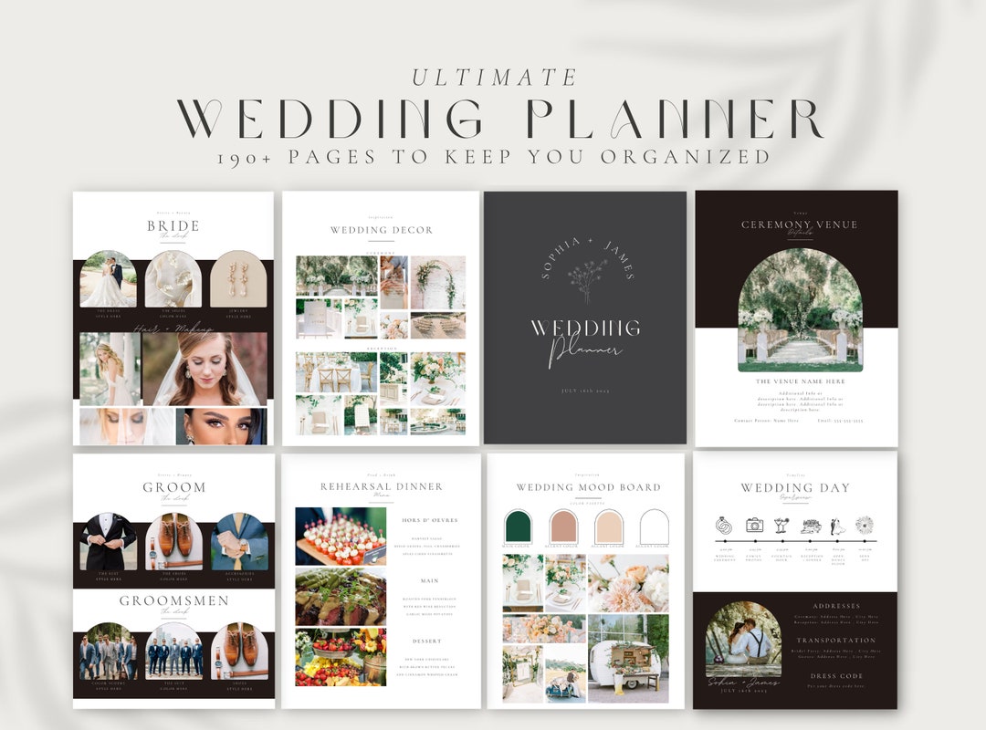 190 Page Canva Wedding Planner Template, Wedding Planner,wedding ...