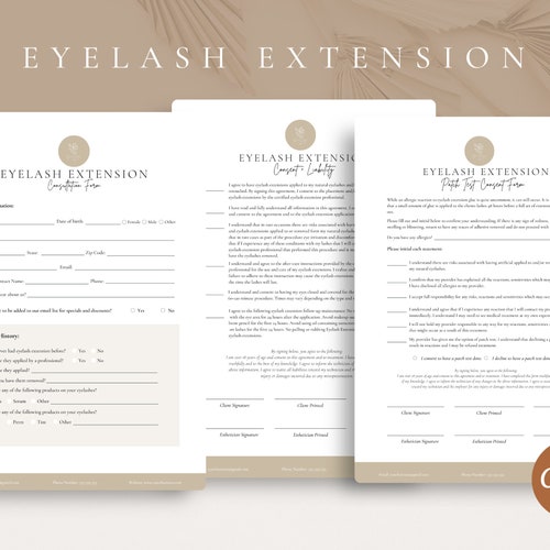 Eyelash Extension Forms Lash Extensions Client Consent - Etsy
