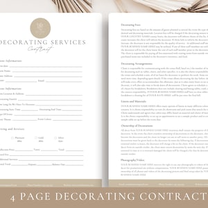 Professional Event Decorating Services Contract,decorating Service ...