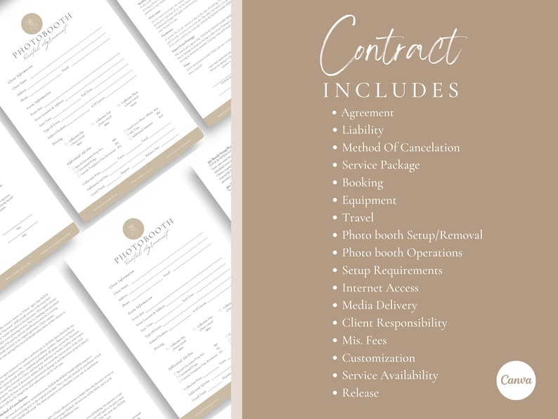 Professional Photo Booth Contract,event Booth Rental Agreement,editable ...
