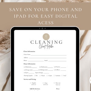Professional Residential Cleaning Service Client Intake Form,editable ...
