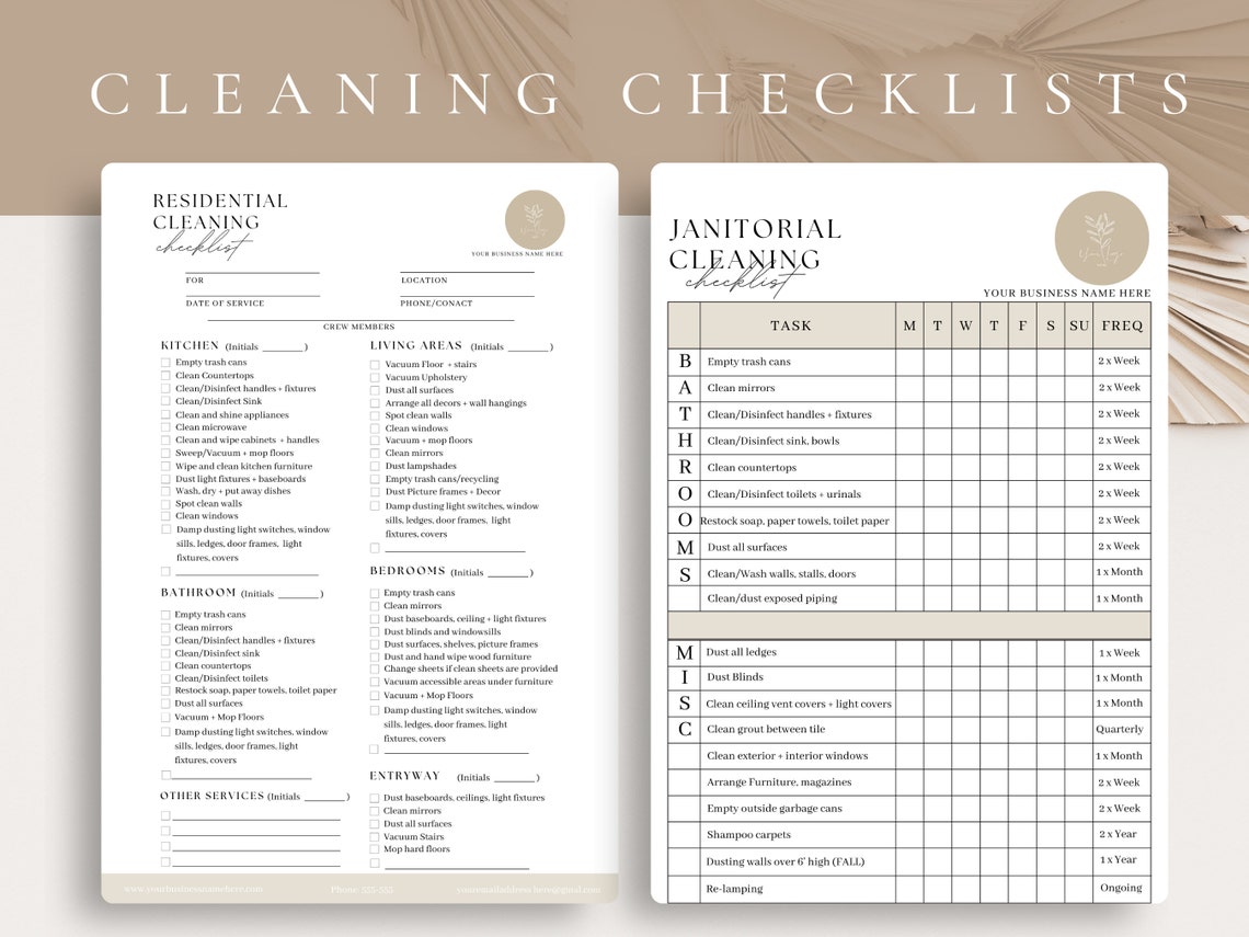 EDITABLE Cleaning Service Contract Bundle Maid Forms CANVA - Etsy