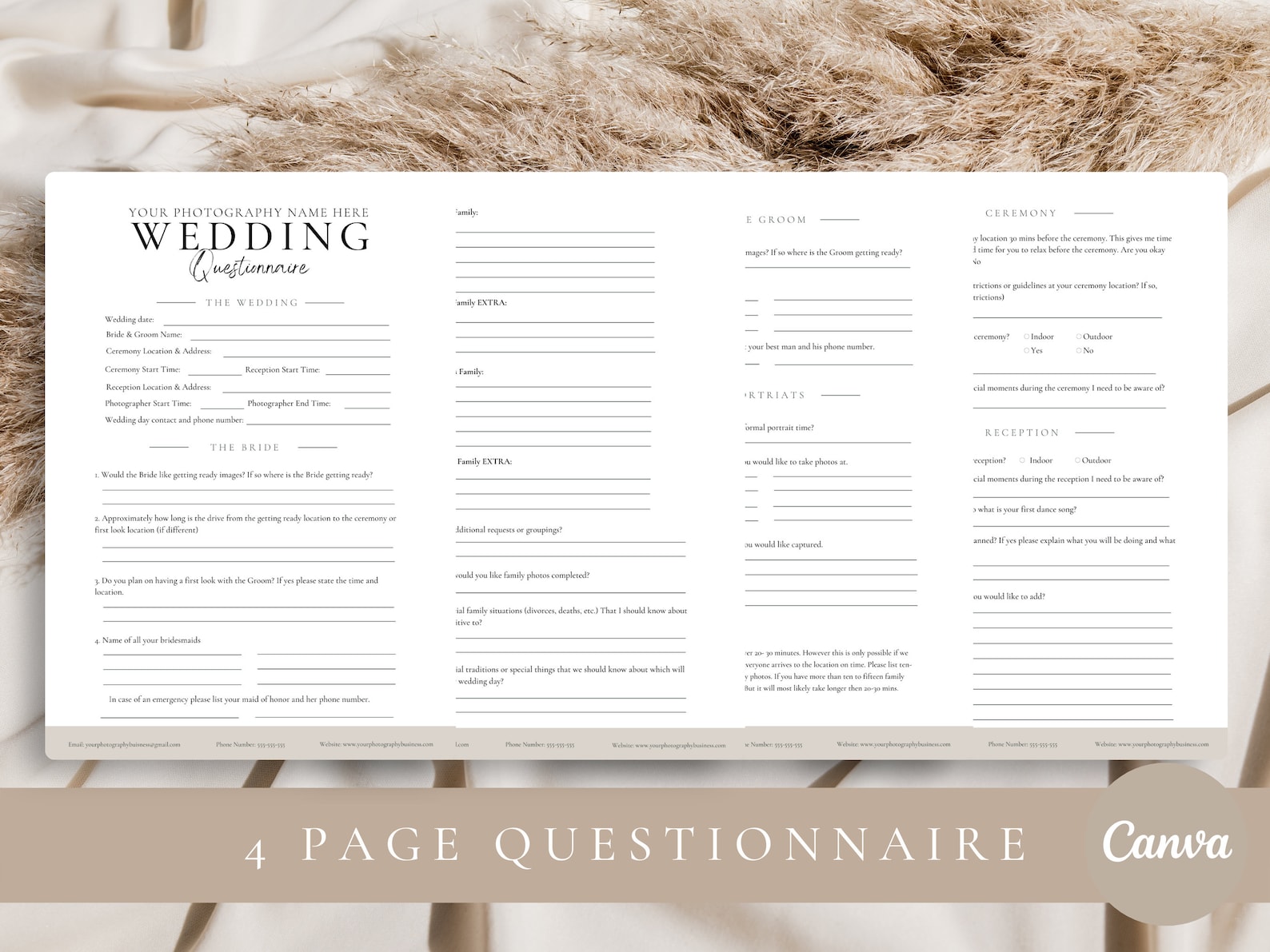 Wedding Photography Questionnaire,wedding Client Checklist,editable ...