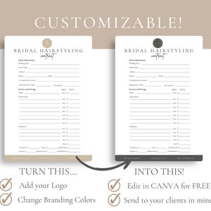 Bridal Hair Contract Template,wedding Bridal Party Salon Services ...