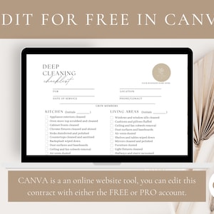 Professional Residential Deep Cleaning Checklist,editable House Deep ...