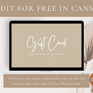 Editable Gift Certificate Template,gift Certificate Template,modern ...