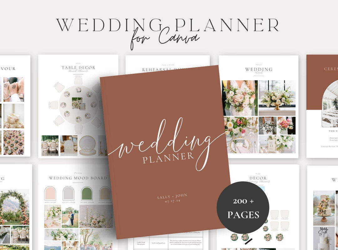 200 Page Canva Wedding Planner Template,wedding Planner,wedding Itinerary,wedding Planning Book ...