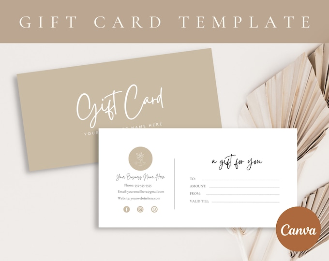 Editable Gift Certificate Template,gift Certificate Template,modern ...