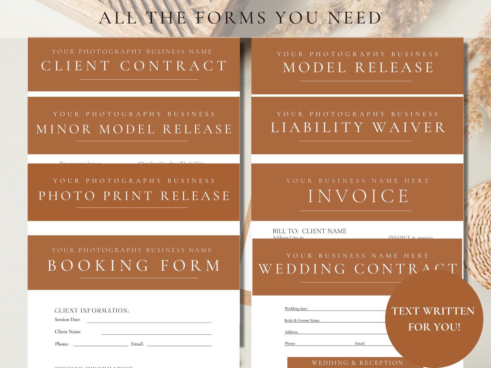 Photography Business Forms Bundle,template Set for Photographers ...