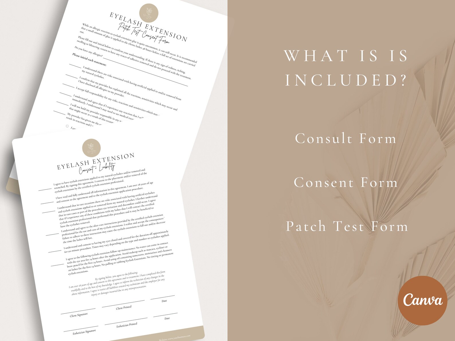 Professional Eyelash Extension Formseditable Lash Consent - Etsy