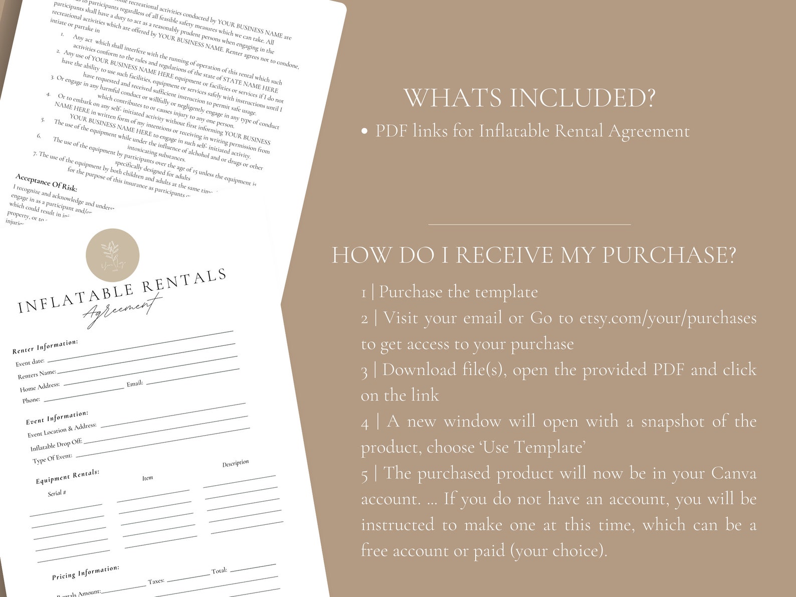 Professional Inflatable Rental Agreement,inflatable Rental Contract ...