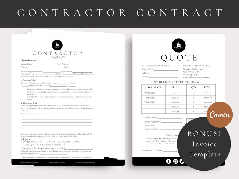 Professional Contractor Contract Template,general Contractor Agreement ...