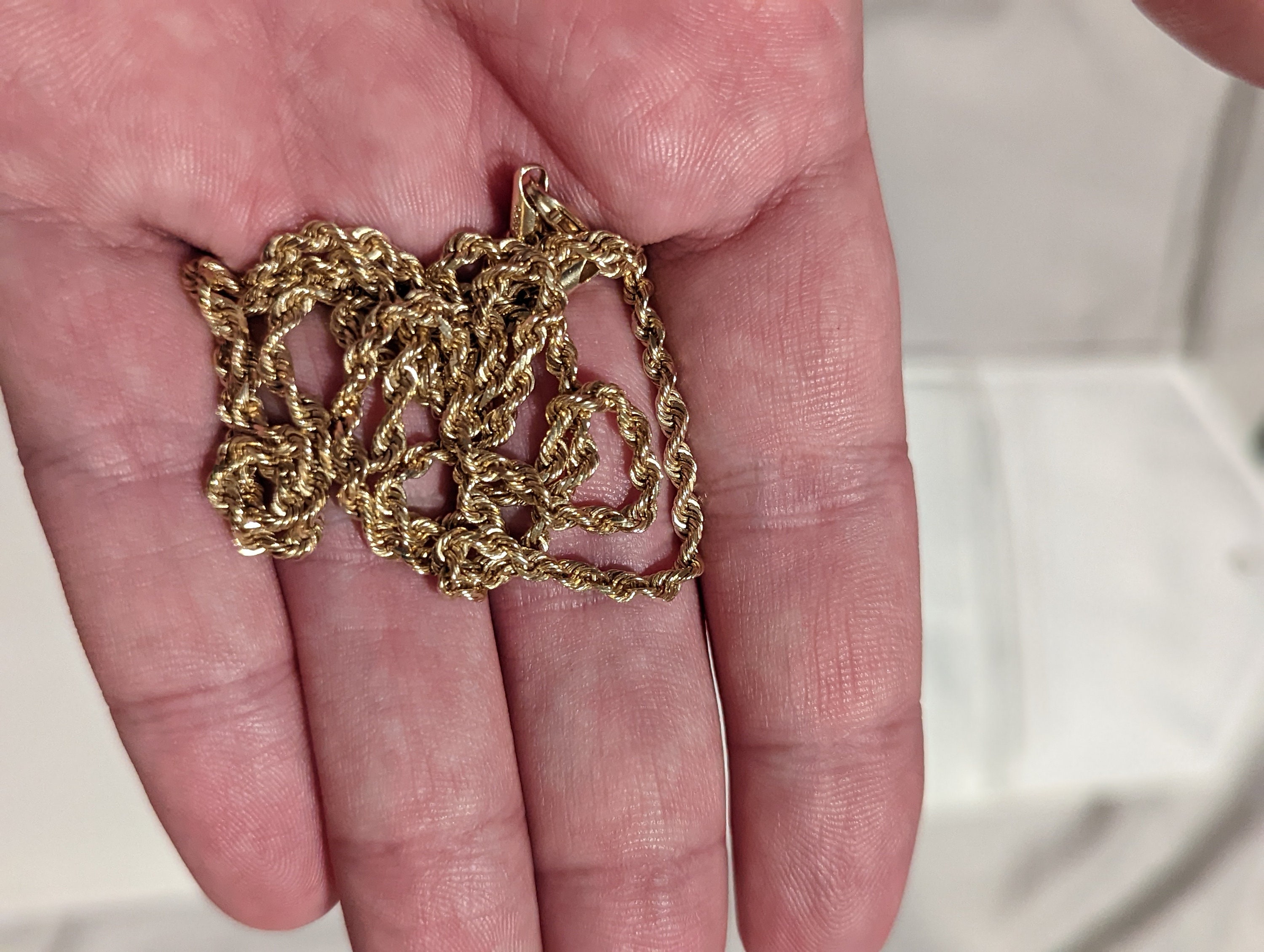 24 Inch 14k Solid Gold Rope Chain 3mm - Etsy