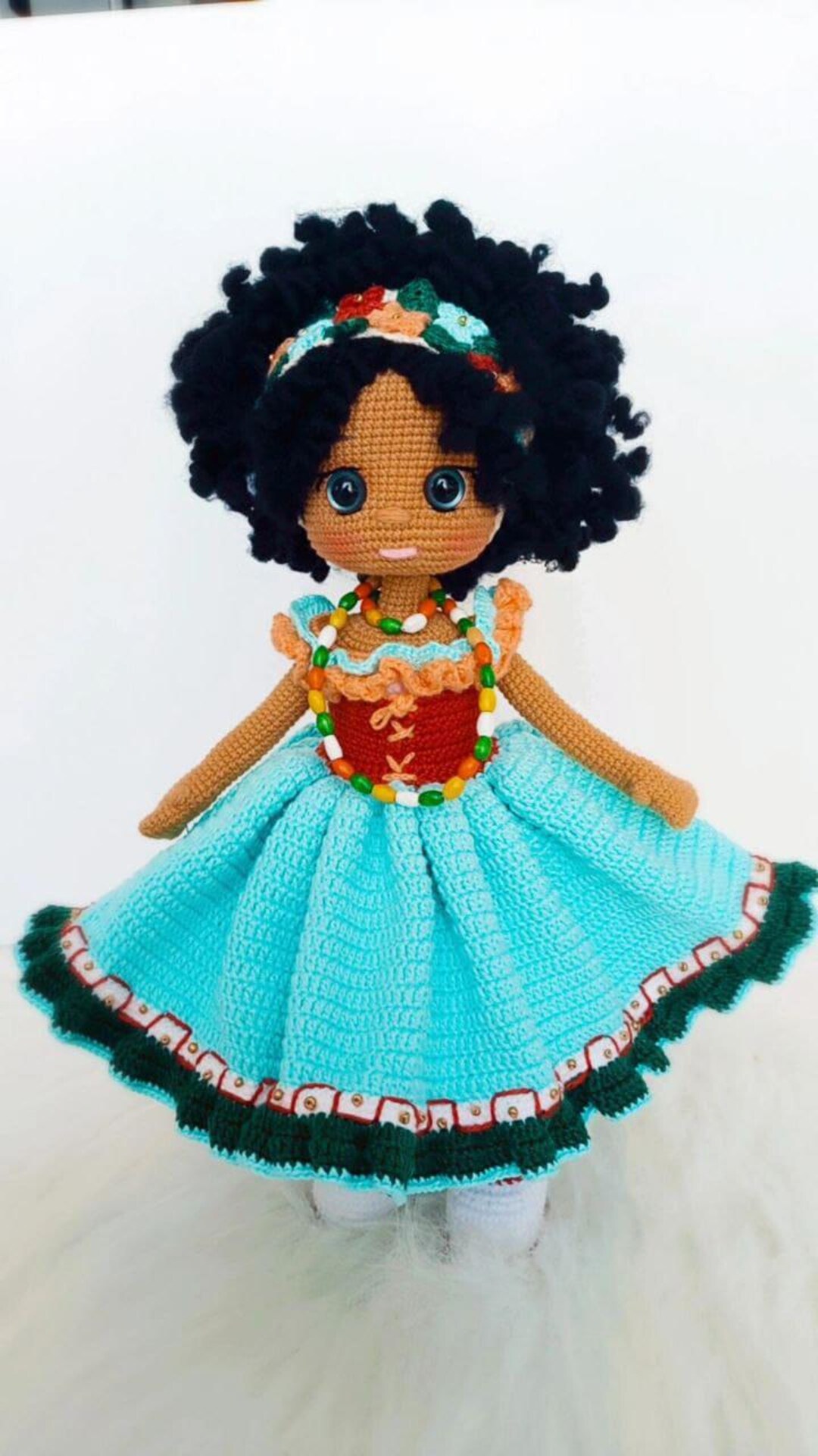 Amigurumi Dark Skin Doll, Crochet Black Doll, Amigurumi Doll for Sale ...