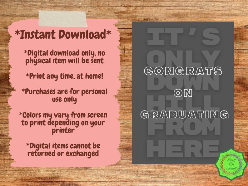 Sarcastic Graduation Card | Instant Download Graduation Card | Digital ...