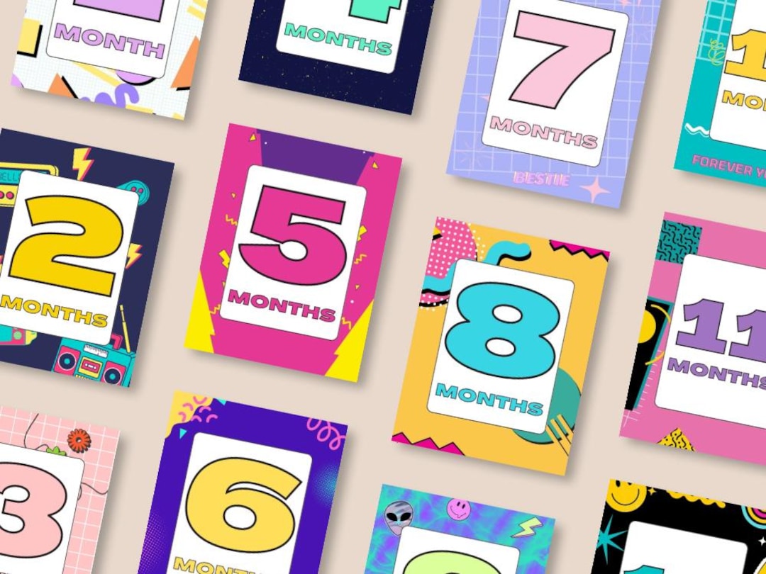 Retro Baby Milestone Cards, 70s 80s 90s Throwback, Photo Props - Etsy