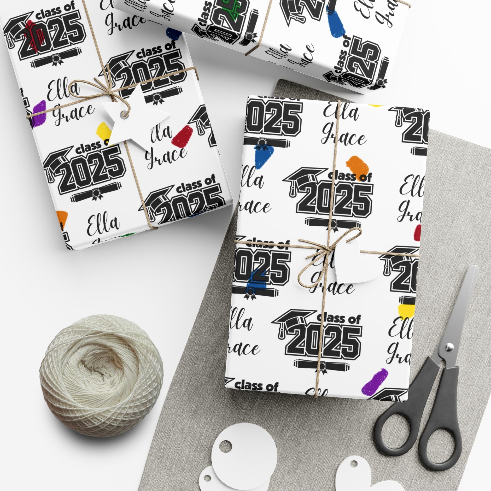 Custom Graduation Wrapping Paper Personalized Graduate Gift Wrap ...