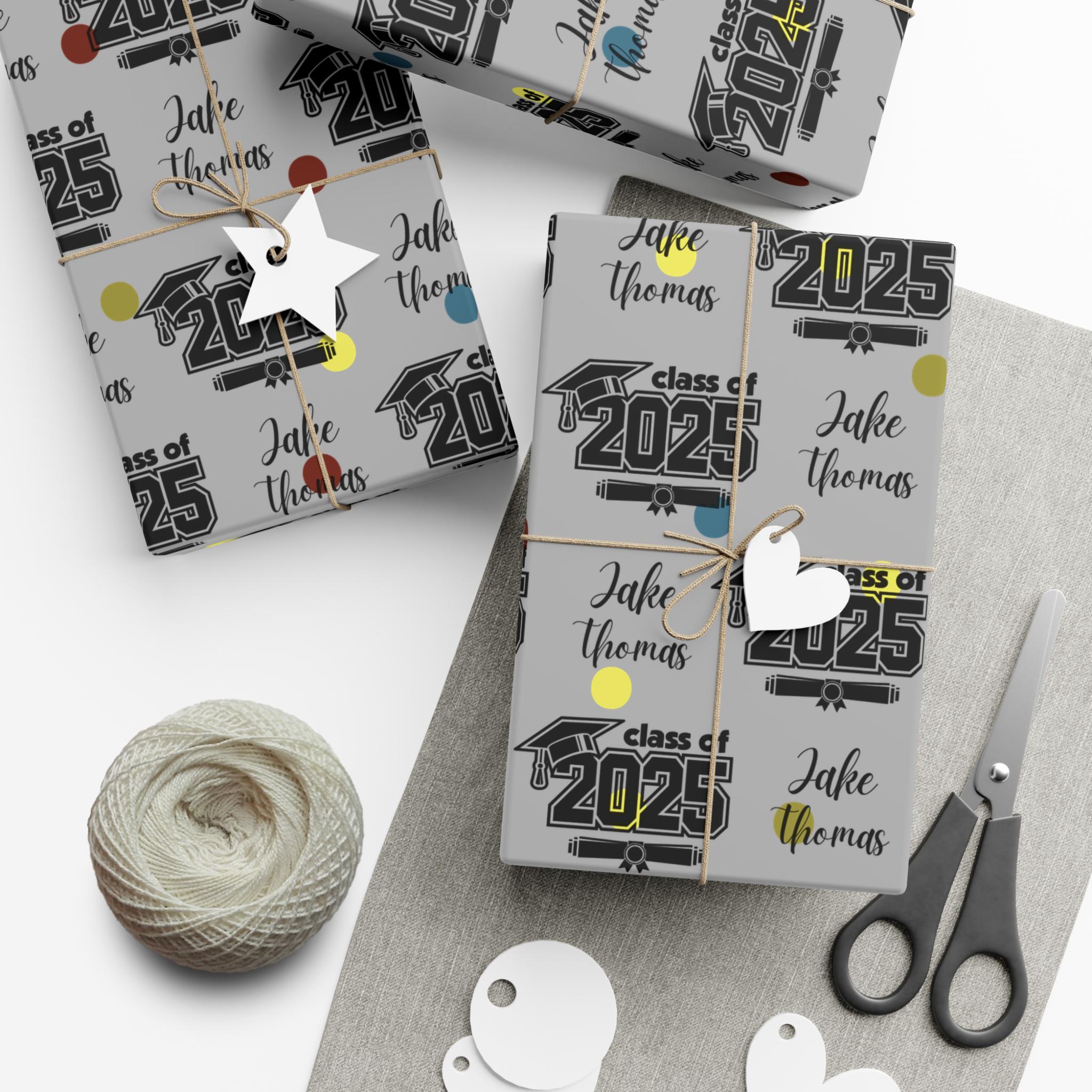 Custom Graduation Wrapping Paper Personalized Graduate Gift Wrap ...
