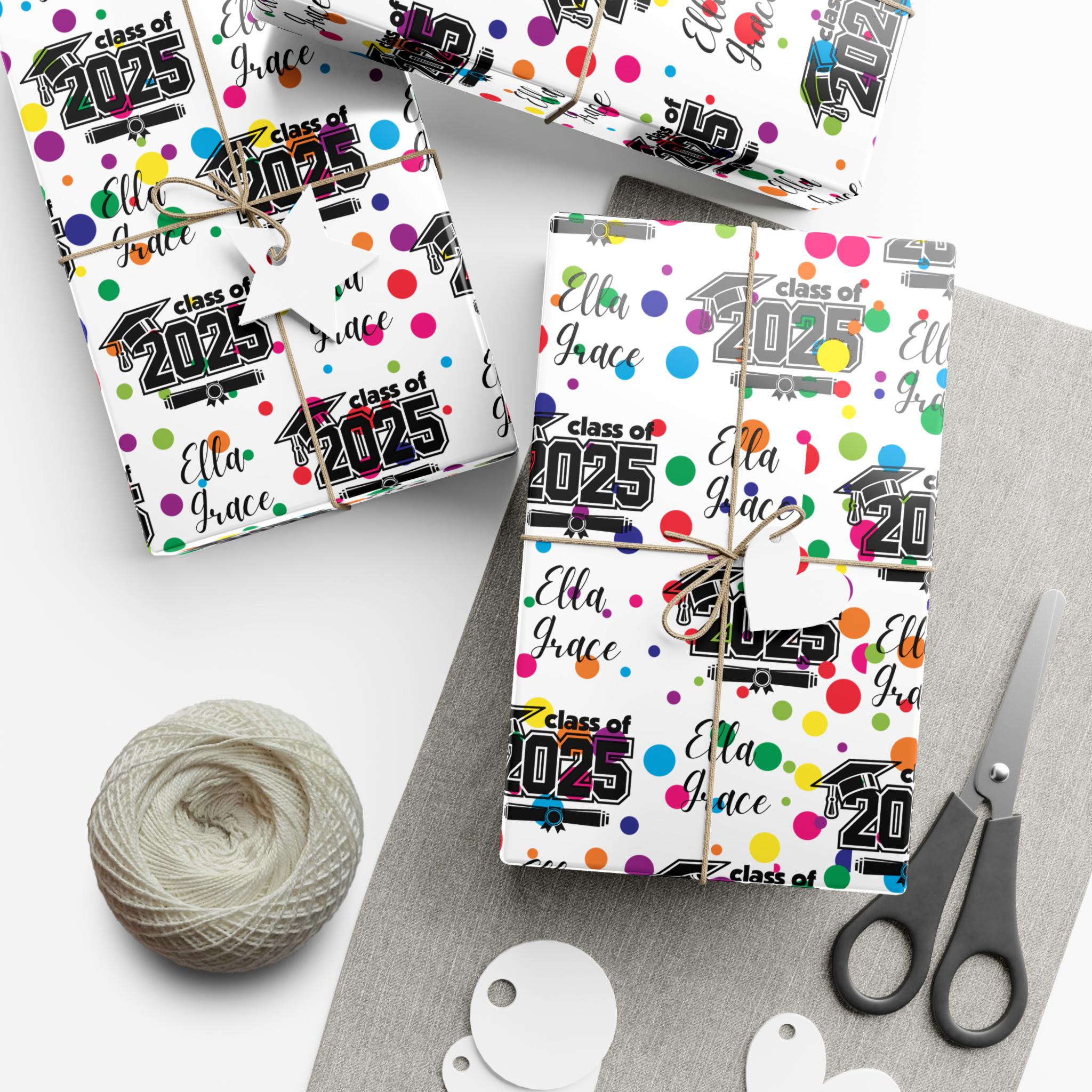 Custom Graduation Wrapping Paper Personalized Graduate Gift Wrap ...