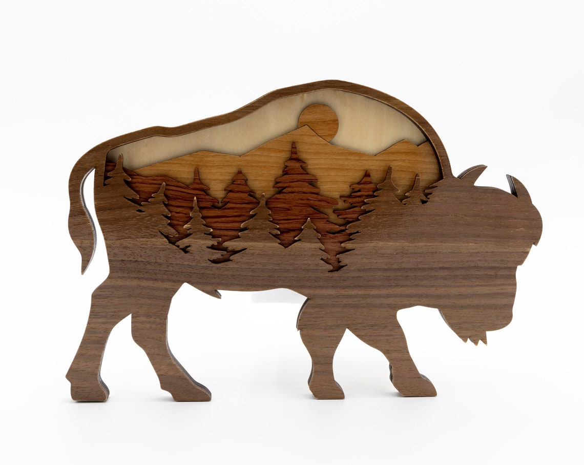 3D Layered Buffalo Wall Art - Etsy