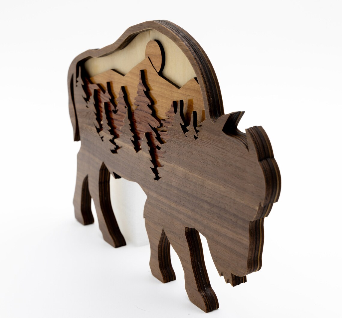 3D Layered Buffalo Wall Art - Etsy
