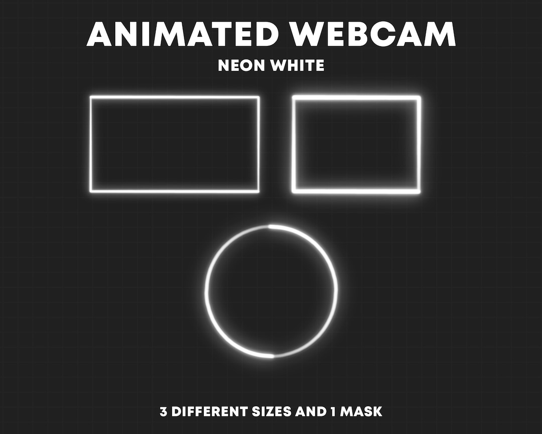 ANIMATED White Neon Webcam Border | Twitch Webcam Overlays | Stream ...