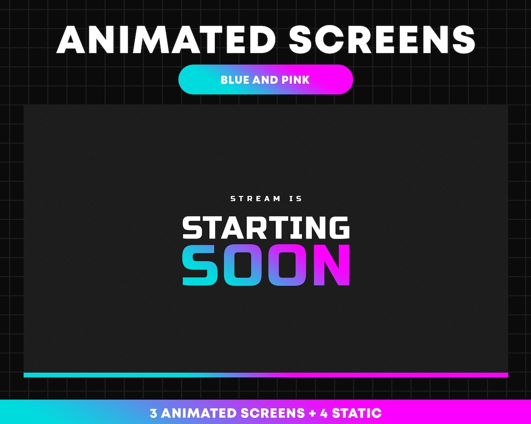 Twitch Stream Screens | Animated Minimalism Blue Purple Gradient ...