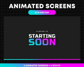 4 X Simple Animated Twitch Screens / Twitch Streamer / Simple Overlay ...
