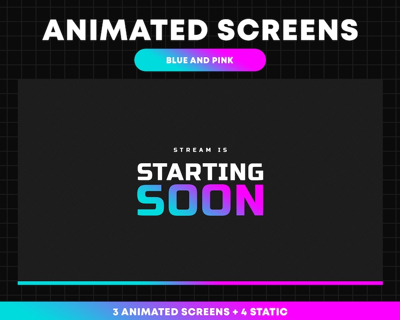 Twitch Stream Screens Animated Minimalism Blue Purple Gradient Twitch ...
