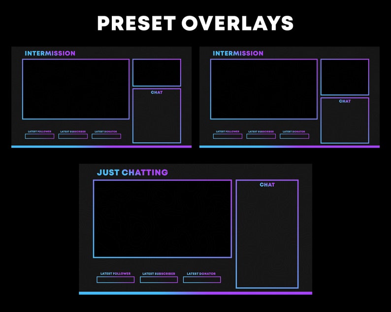 ANIMATED Twitch Overlay Pack | Blue Purple Gradient Package | Stream ...