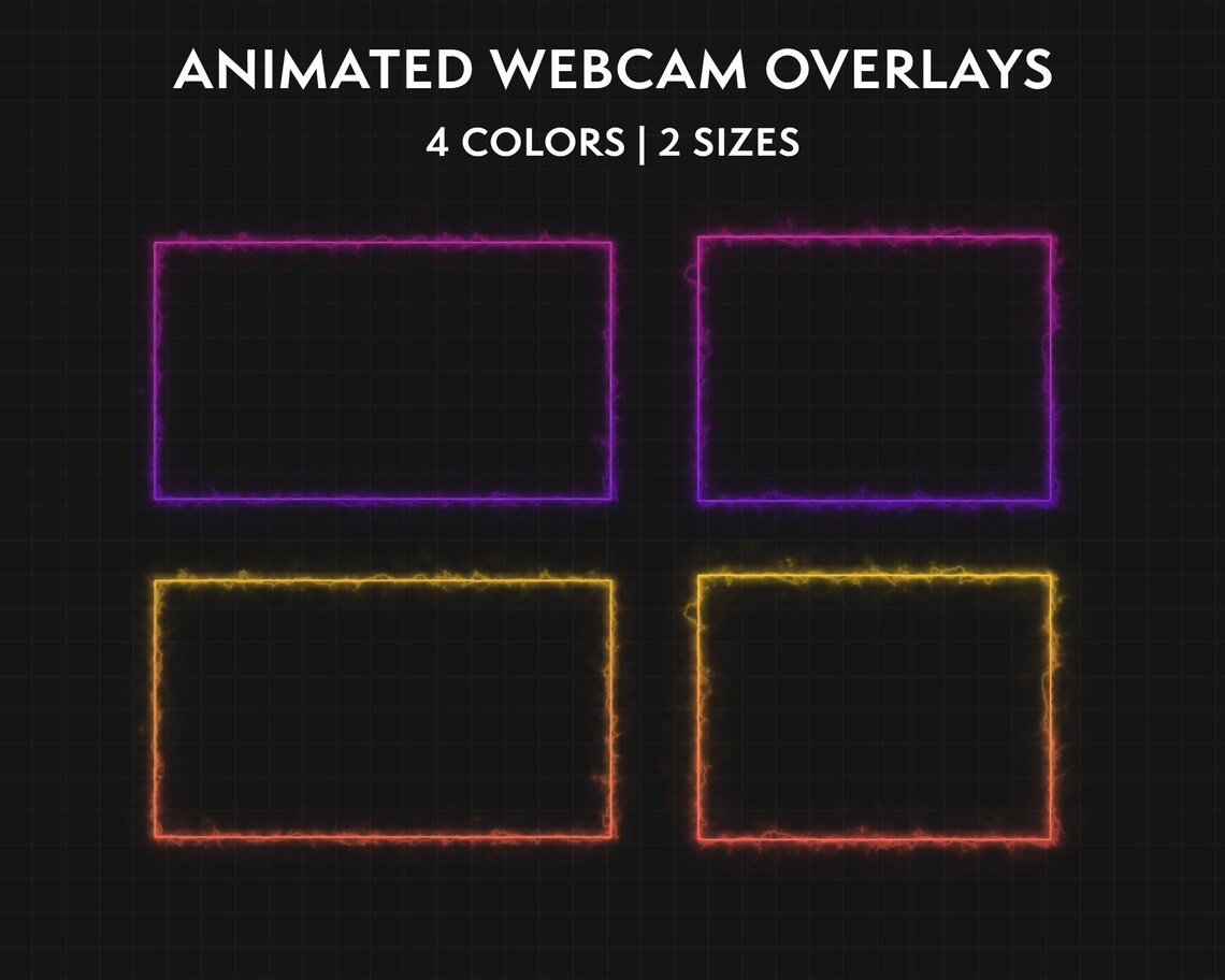 Animated Neon Electric Gradient Webcam Borders | 4 Twitch Webcam ...