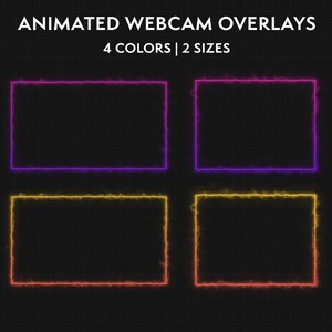 Animated Neon Electric Gradient Webcam Borders 4 Twitch Webcam Overlays ...