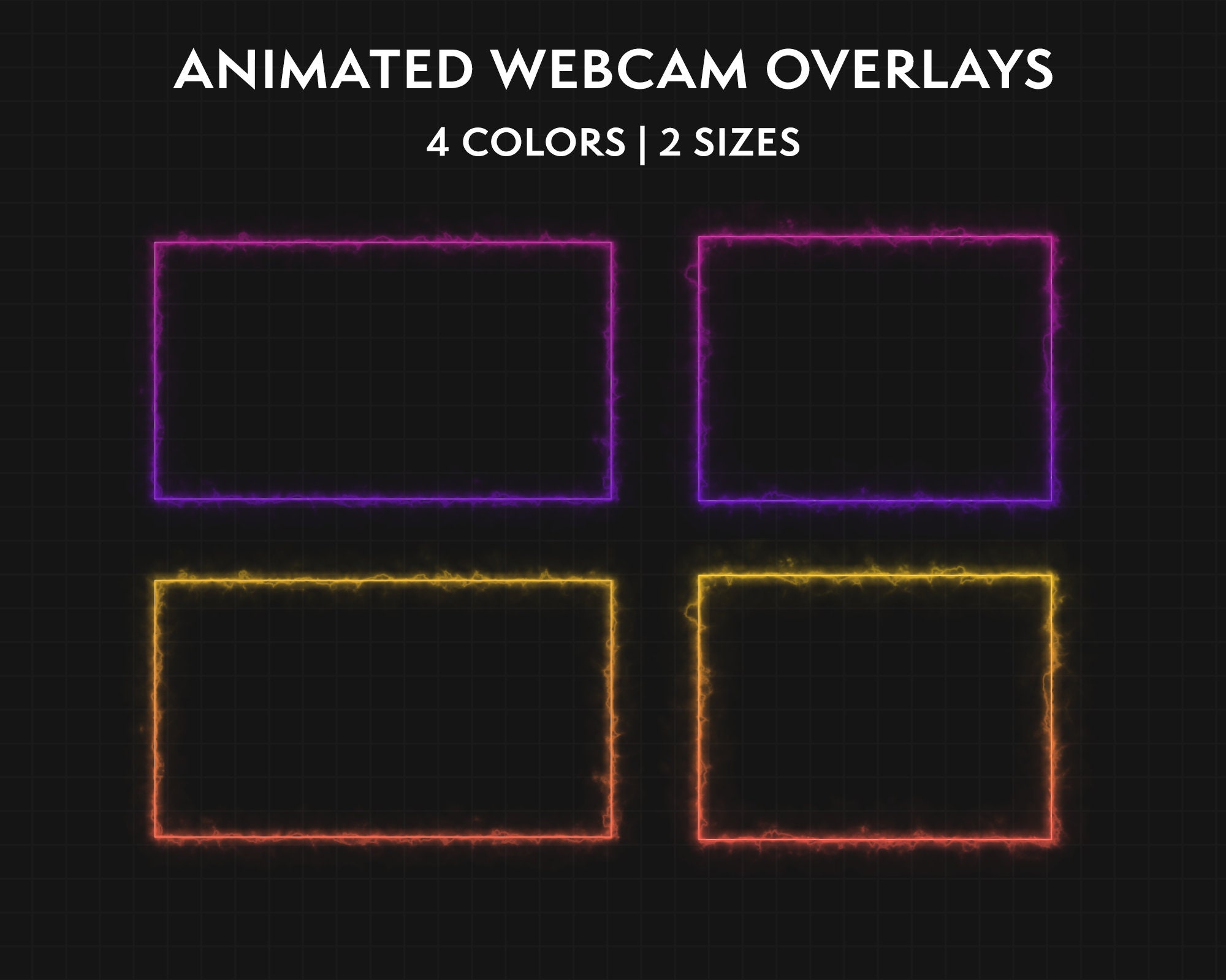 Animated Neon Electric Gradient Webcam Borders | 4 Twitch Webcam ...
