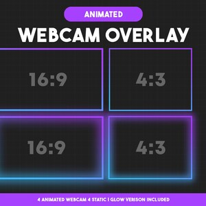 Animated Blue Purple Gradient Webcam Border, Twitch Webcam Overlays ...