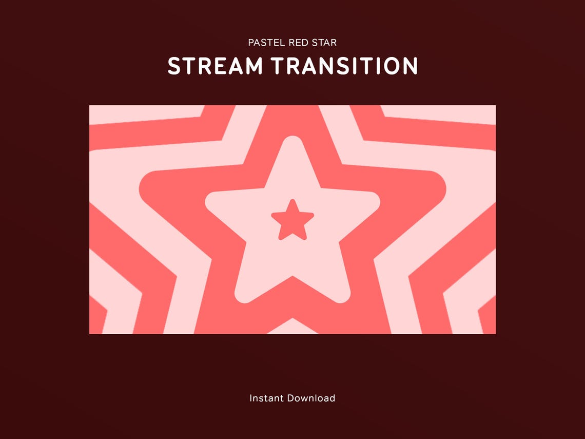 Pastel Red Star Stinger Transition | Animated Twitch Stream Transition ...