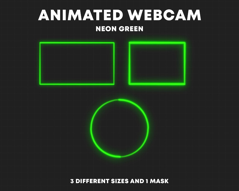 ANIMATED Green Neon Webcam Border | Twitch Webcam Overlays | Stream ...