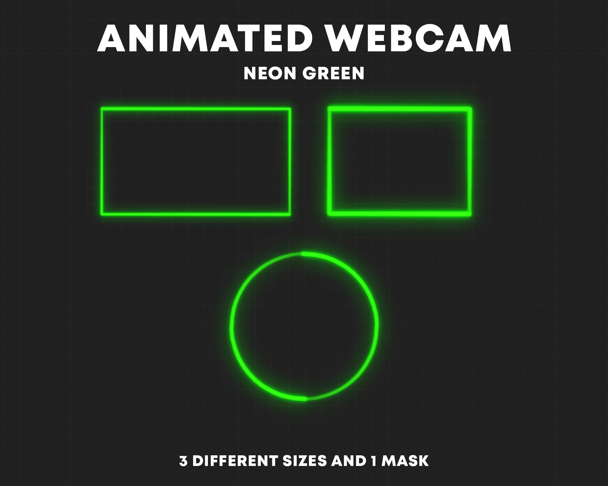 ANIMATED Green Neon Webcam Border | Twitch Webcam Overlays | Stream ...