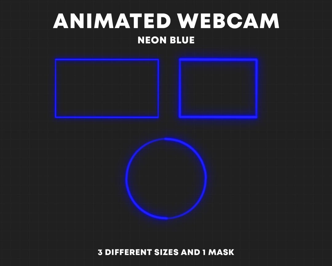 ANIMATED Blue Neon Webcam Border | Twitch Webcam Overlays | Stream ...